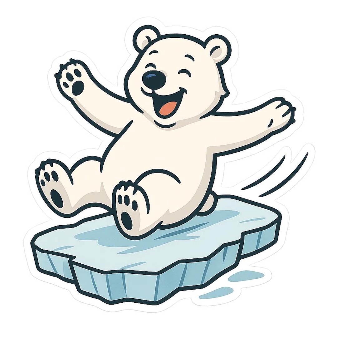 3x Polar Bear Stickers, Cute Polar Bear Stickers, Animal Motif ...