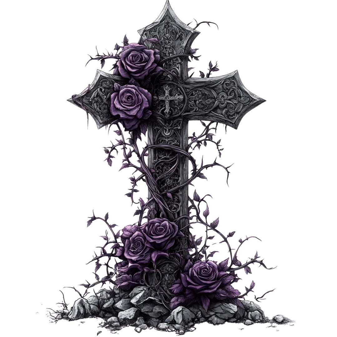 6x Gothic Cross Stickers 9 X 9 Cm: Car Stickers Black Vinyl Waterproof ...