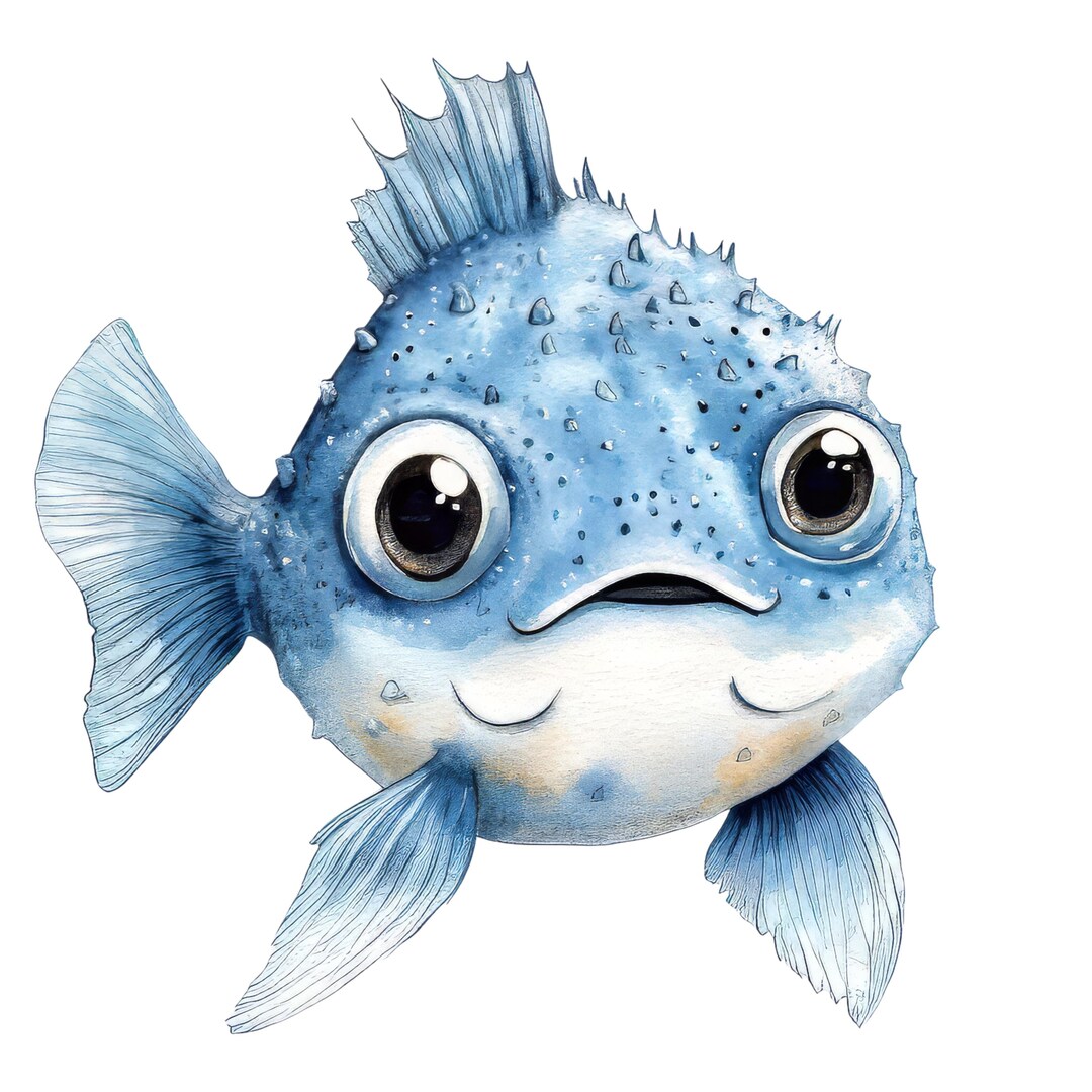 2x Pufferfish Watercolor Stickers Car Stickers Fish Sea Animal Motif ...