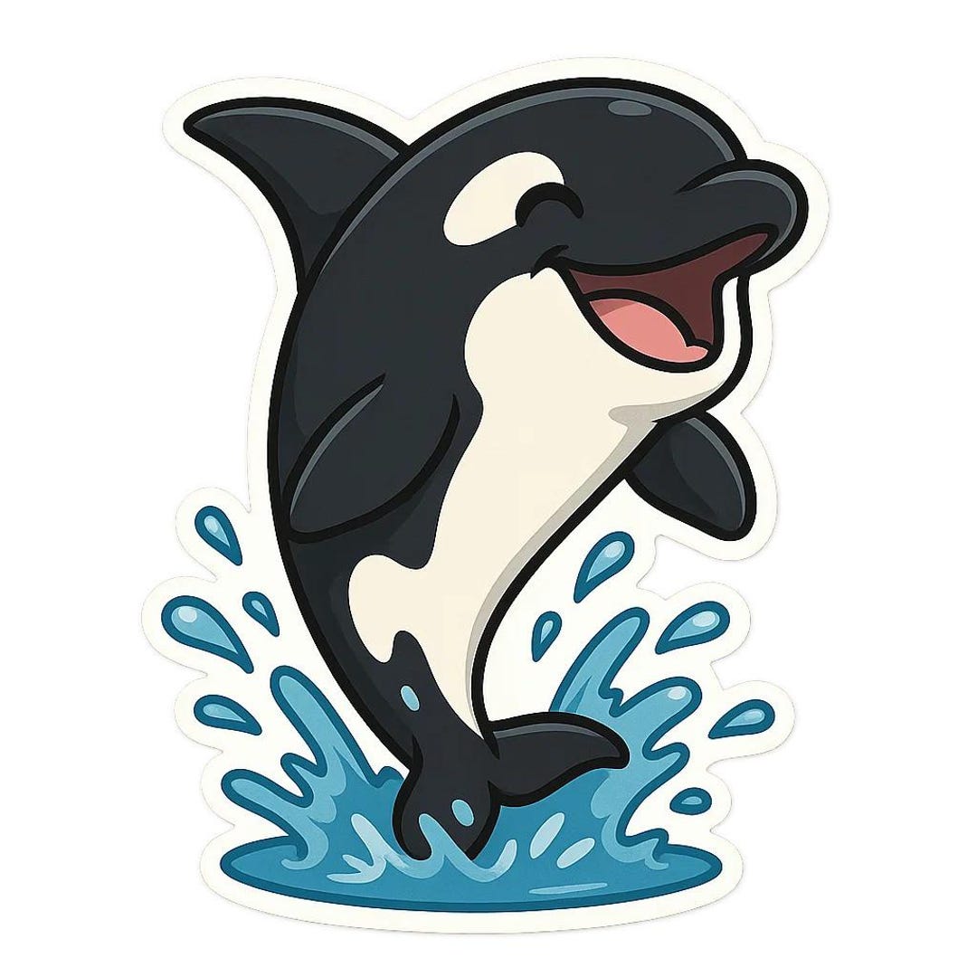 3x Orca Stickers Beautiful Whale Stickers Sea Animals Waterproof for ...