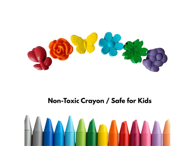 Flower Shaped Crayons: Non-toxic Kids Craft Set, Toddler Coloring ...