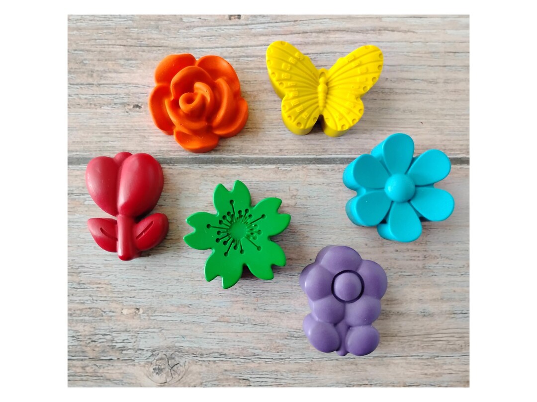 Flower Shaped Crayons: Non-toxic Kids Craft Set, Toddler Coloring ...
