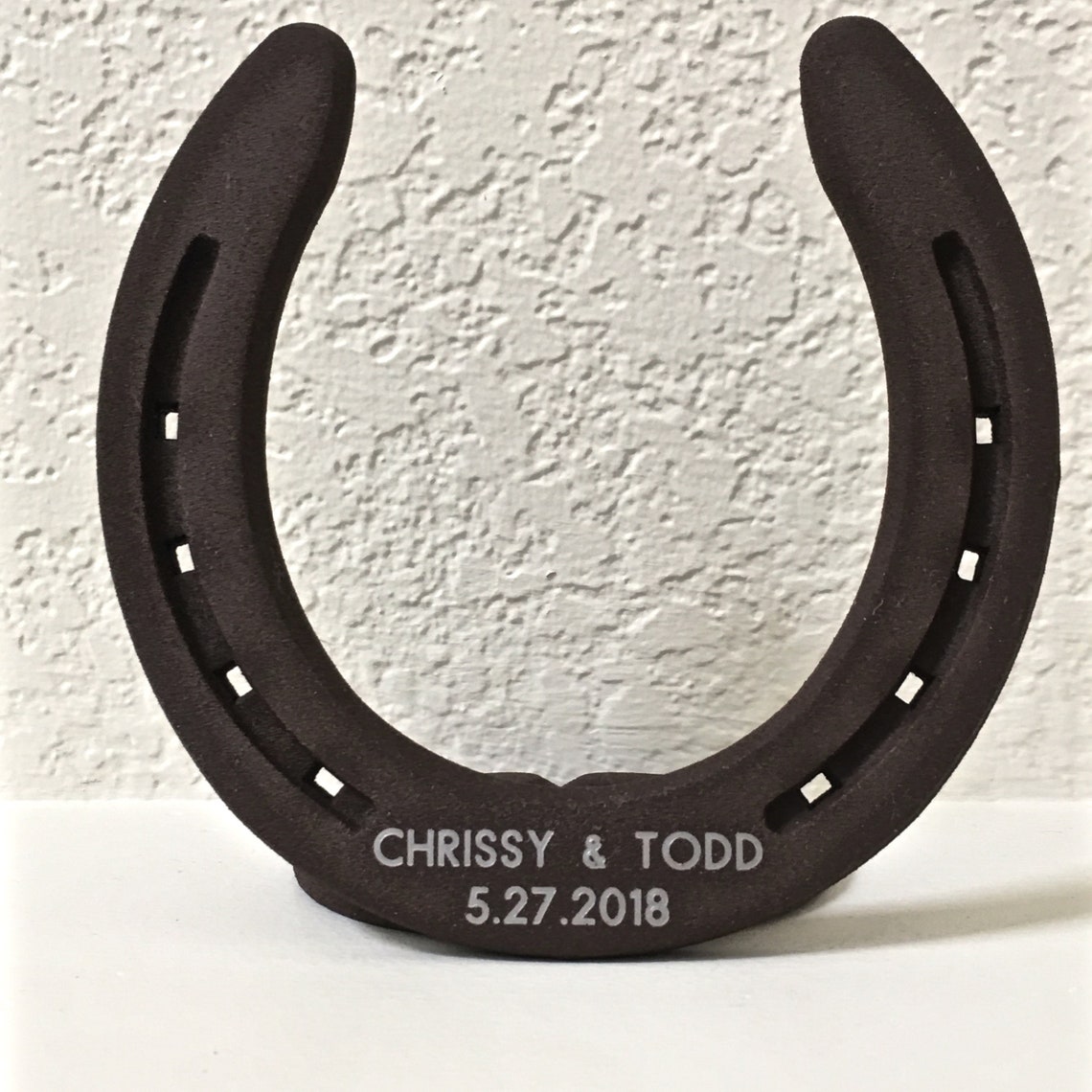 Wedding Cake Topper Standing Horseshoe Engrave Your Name on - Etsy