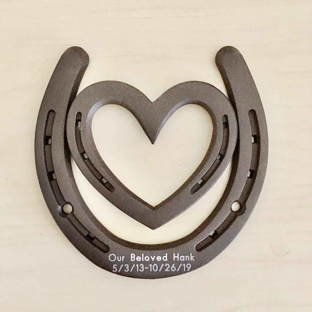 Horse Memorial Sign Horse Loss Horseshoe Heart Engraving - Etsy