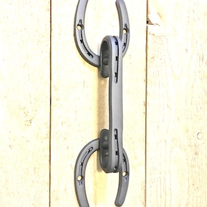Horseshoe Barn Door Pull Handle, Raw Steel, Equestrian Decor - Etsy
