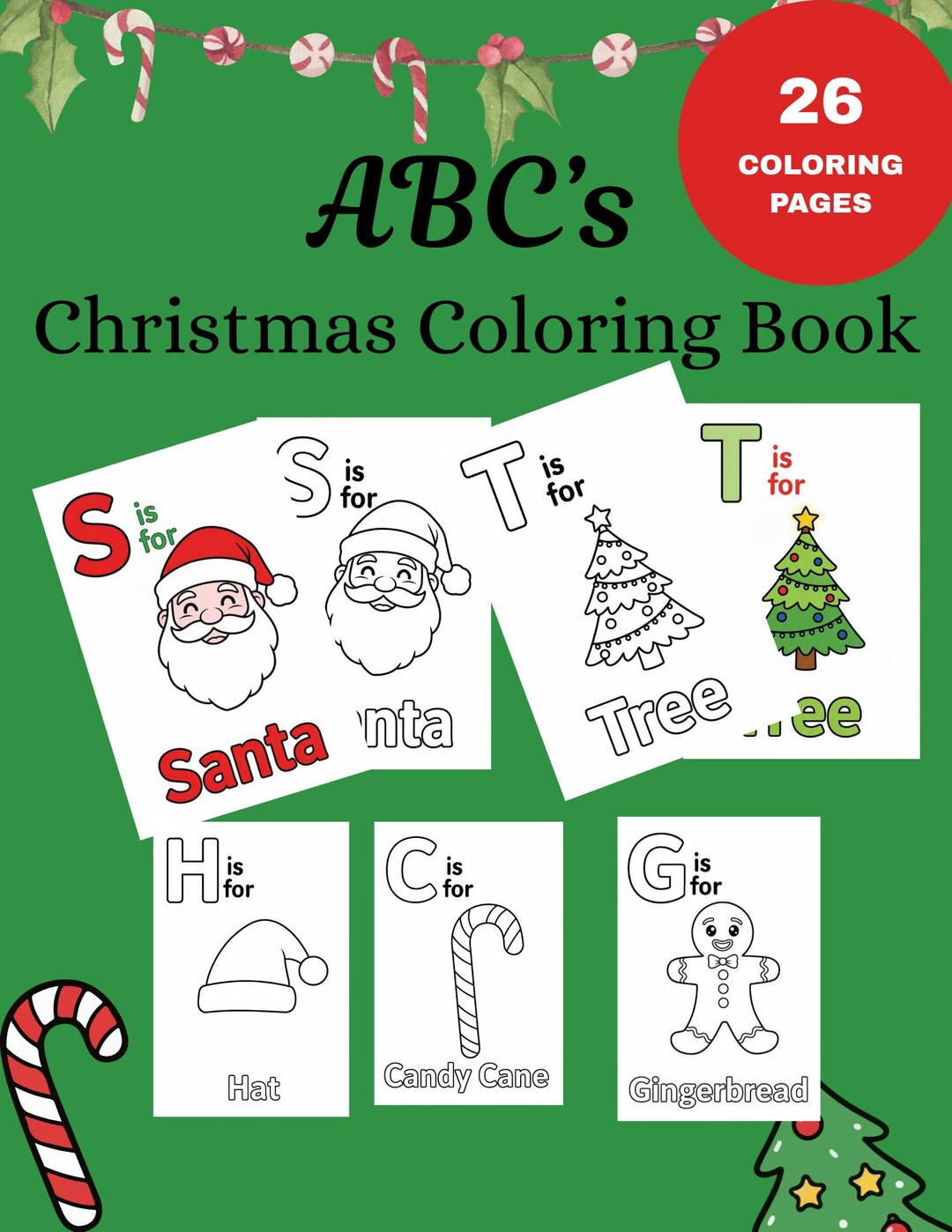 Christmas Alphabet Coloring Book – Printable Holiday Learning (PDF ...
