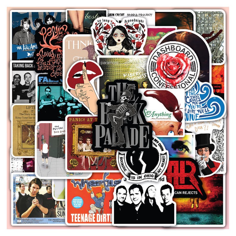 2000s Emo Pop Punk Sticker Sheet– Vinyl Decals for Laptop, Gifts 40 ...