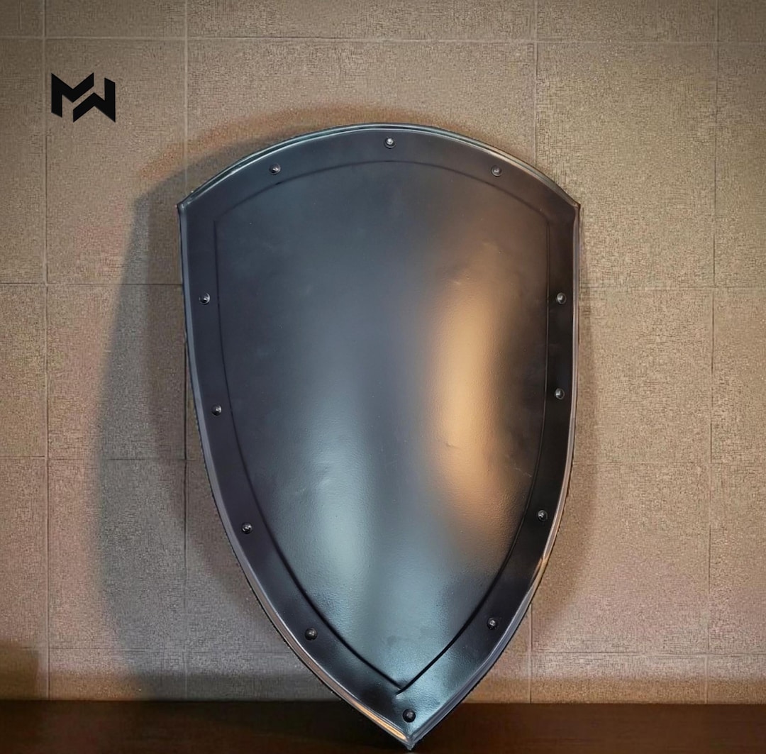 Medieval Black Shield – 18 Gauge Steel Shield for Larp, Cosplay ...