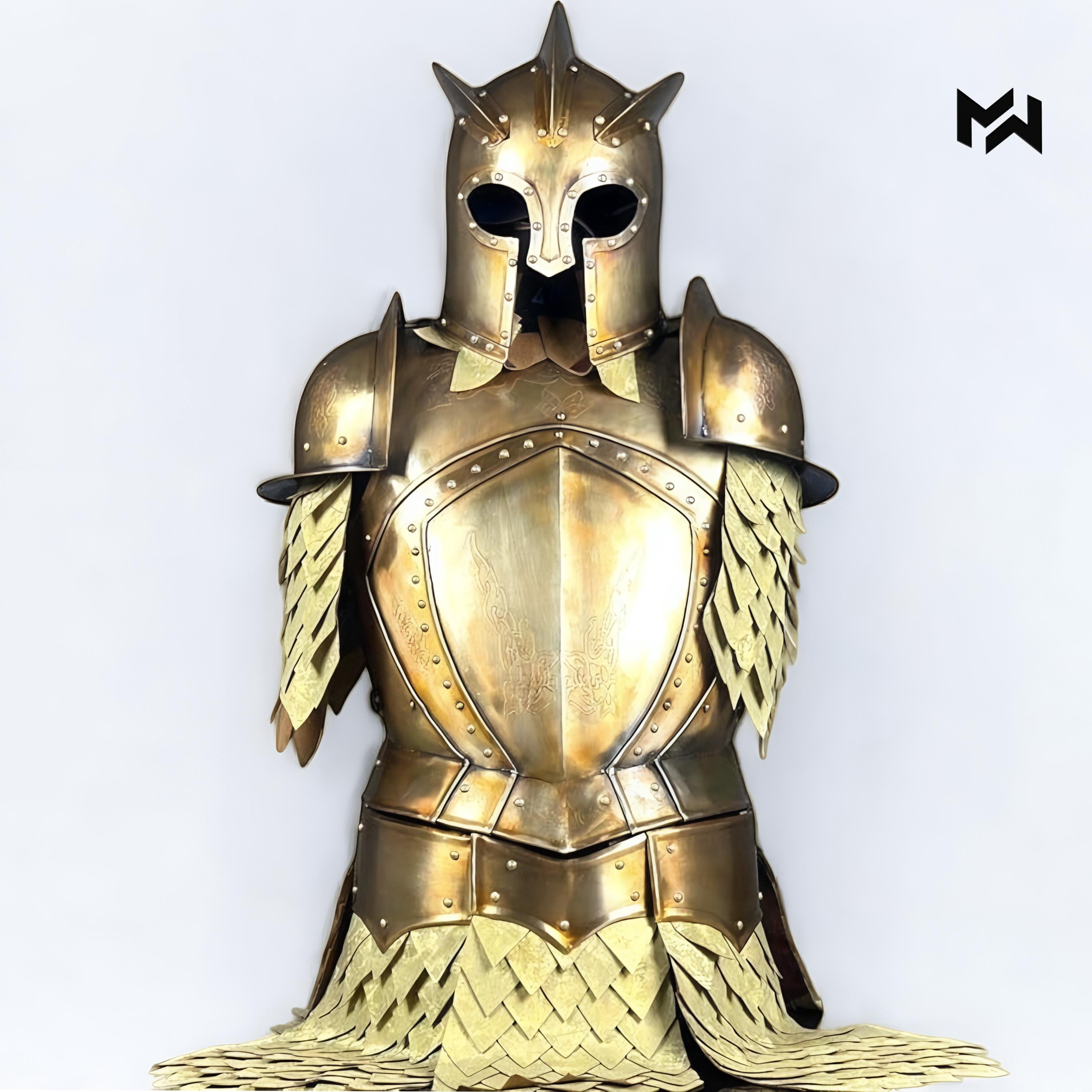 Handmade Owl Inspired King’s Guard Full Body Armor | Golden Steel ...