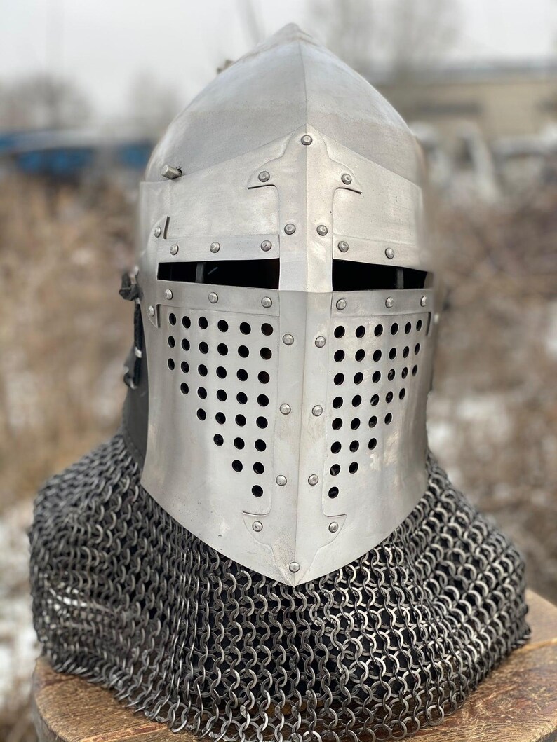 Handmade Medieval Knight Bascinet Helmet | Steel Armor Helmet With ...