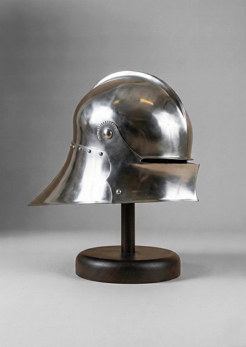 Medieval Sallet Helmet Handmade Steel | Knight Armor Helmet ...
