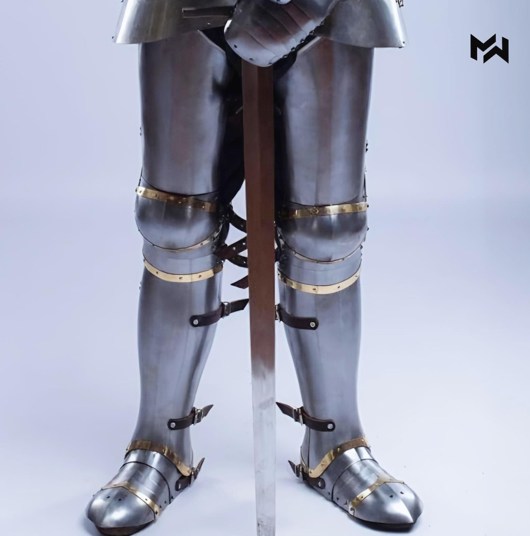 Medieval Steel Leg Armor Complete Set | Knight Cuisses Poleyn Greaves ...