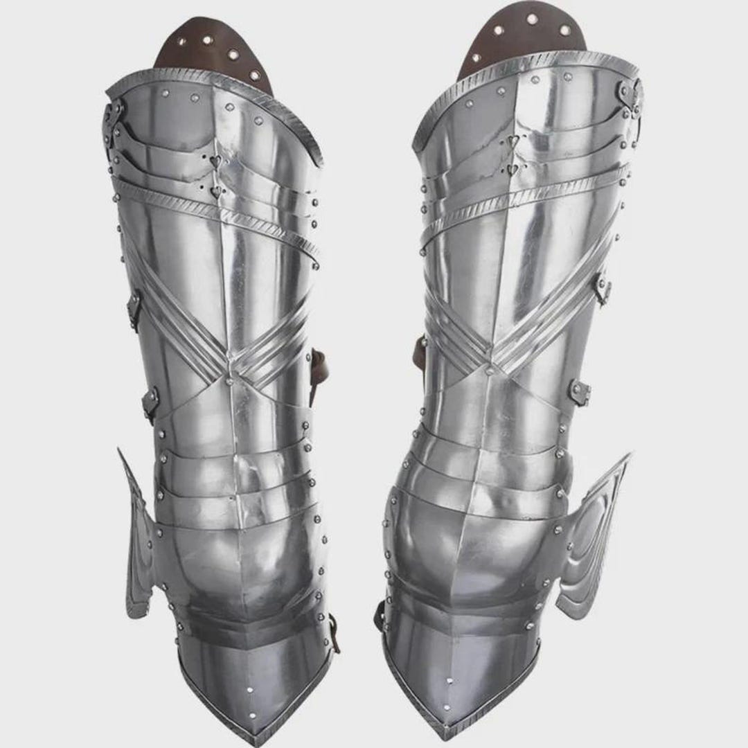 German Steel Leg Armor Greaves – Knight Harness for LARP Cosplay - Etsy