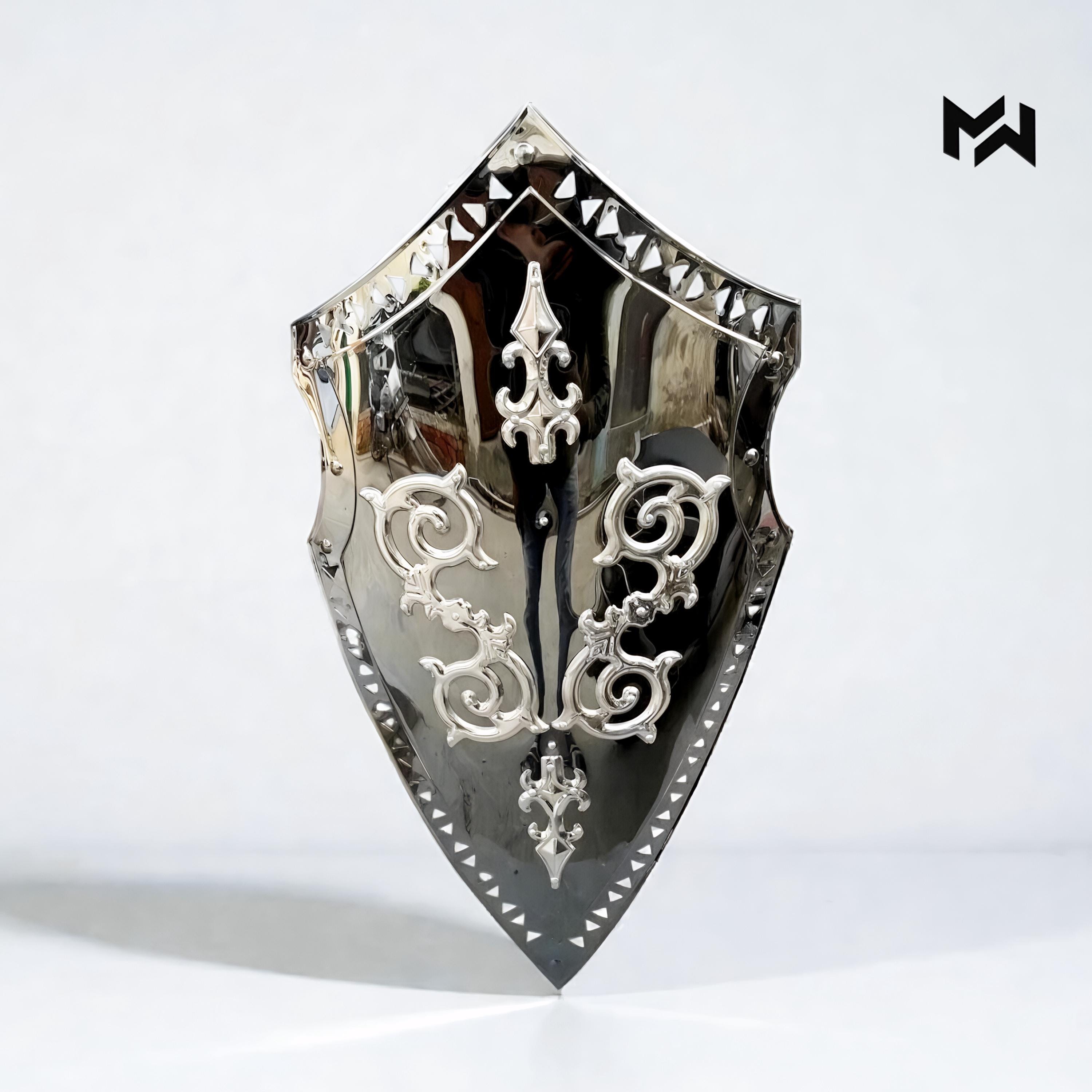Medieval Knight Steel Shield | Gothic Engraved Battle Armor, 28 Inch - Etsy
