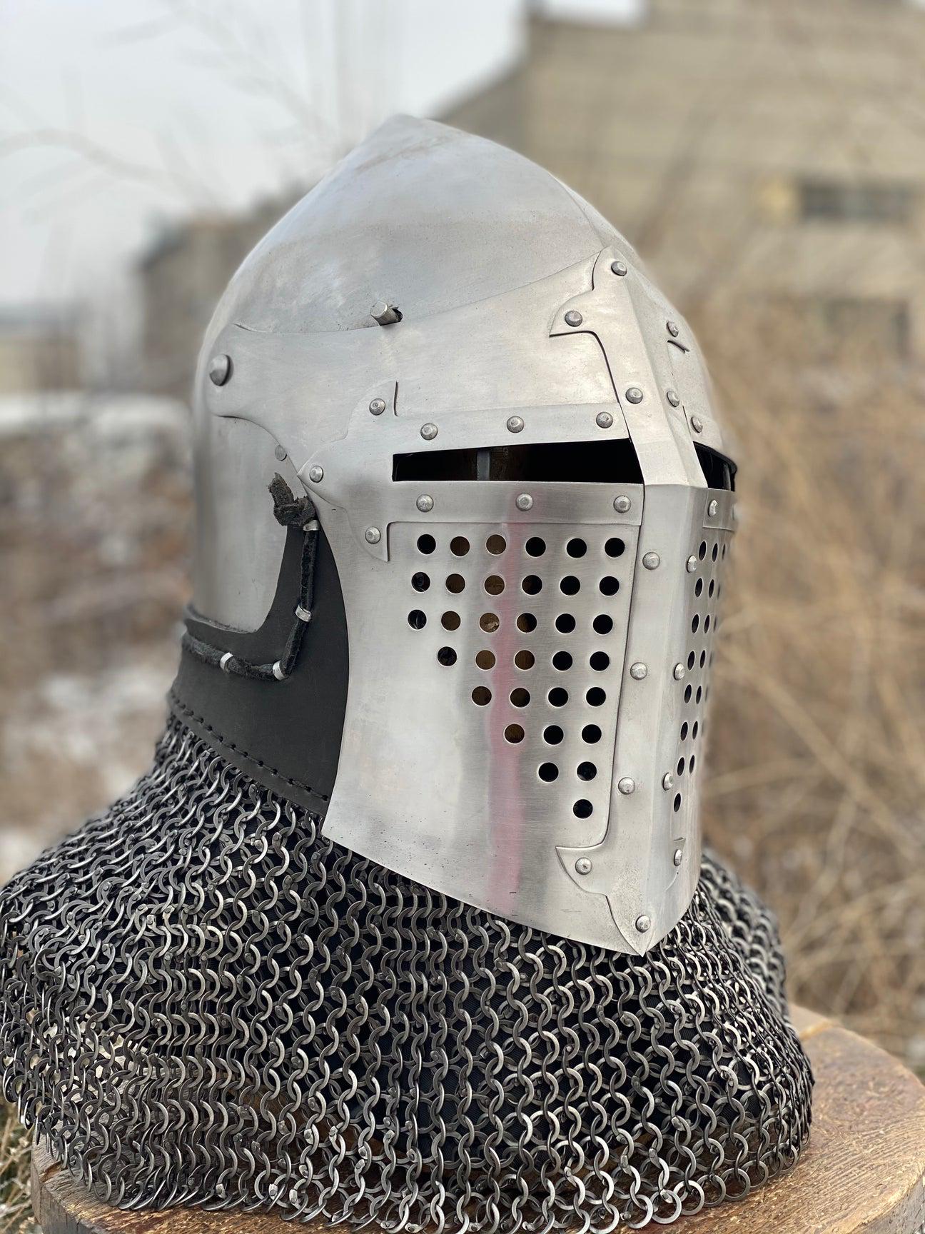 Handmade Medieval Knight Bascinet Helmet | Steel Armor Helmet With ...
