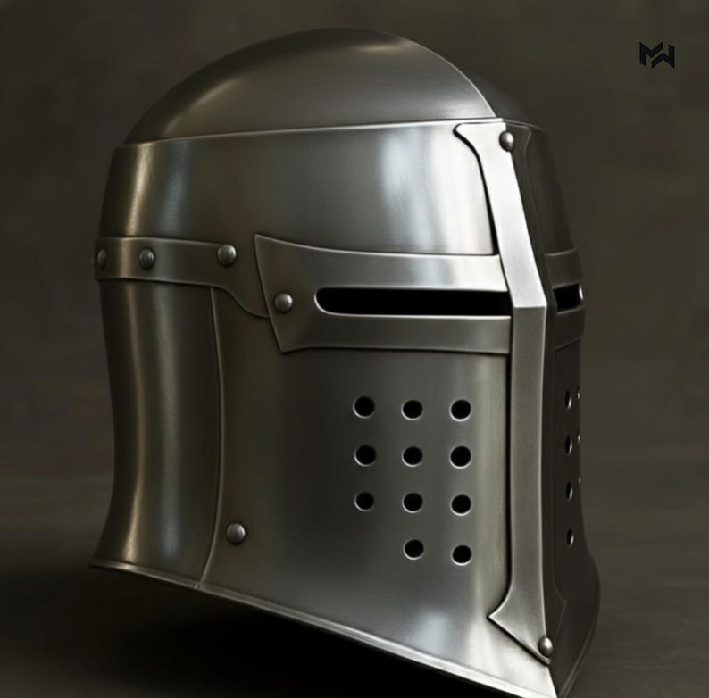 Hand Forged Steel Crusader Helmet | Medieval Knight Templar Armor - Etsy