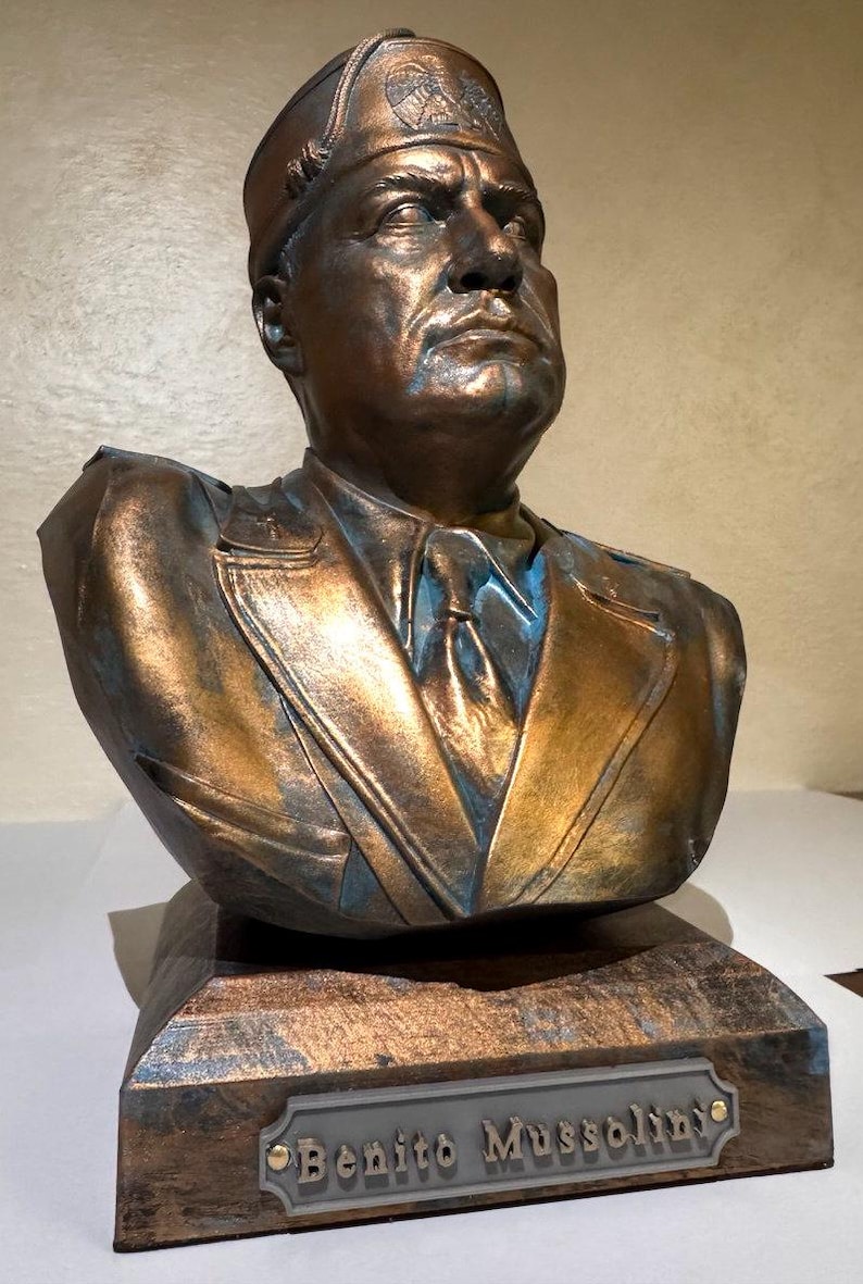 Historical Bust of Duce Benito Mussolini With Antique Bronze Effect. - Etsy