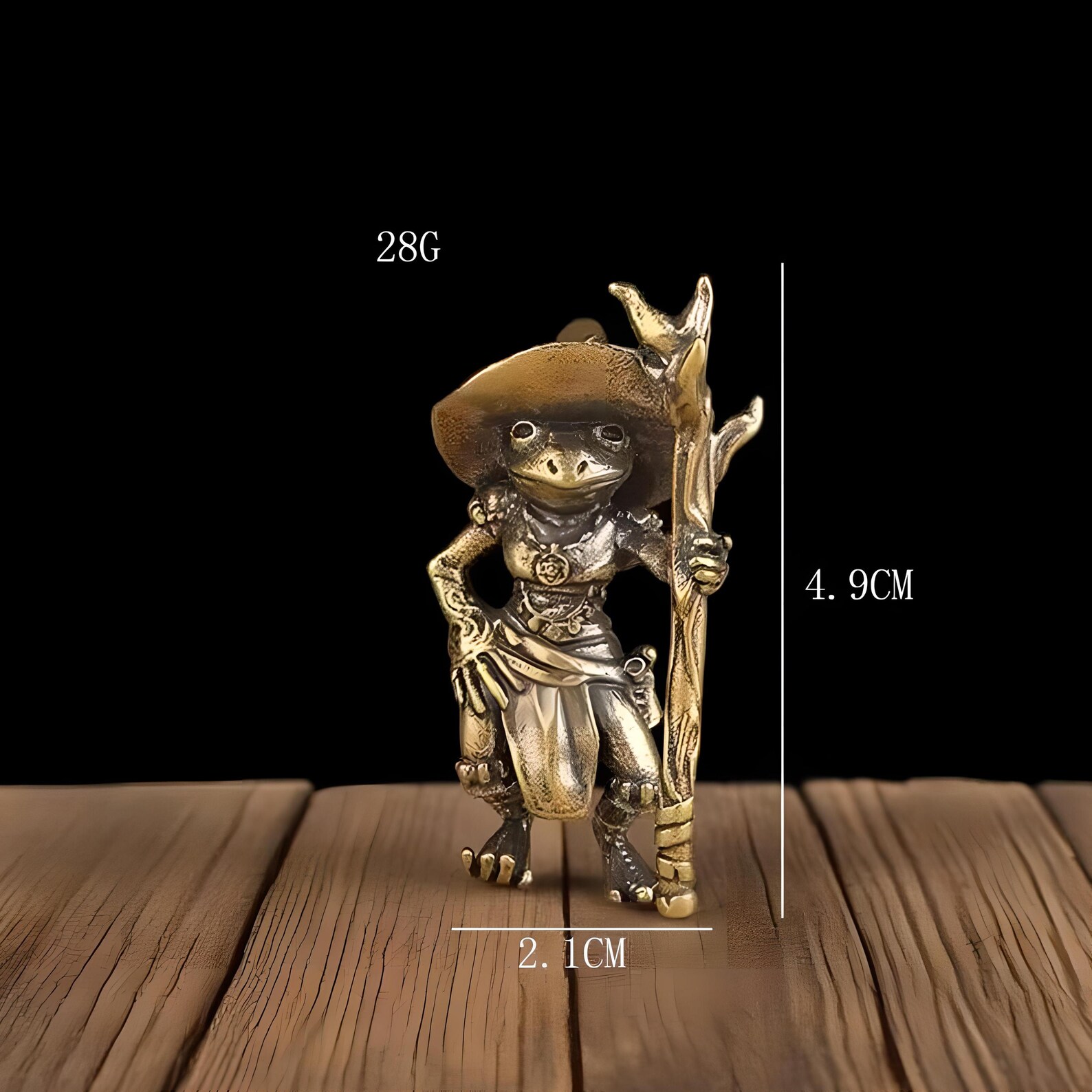 Vintage Brass Frog Wizard Figurine, Whimsical Desktop Office Decor ...