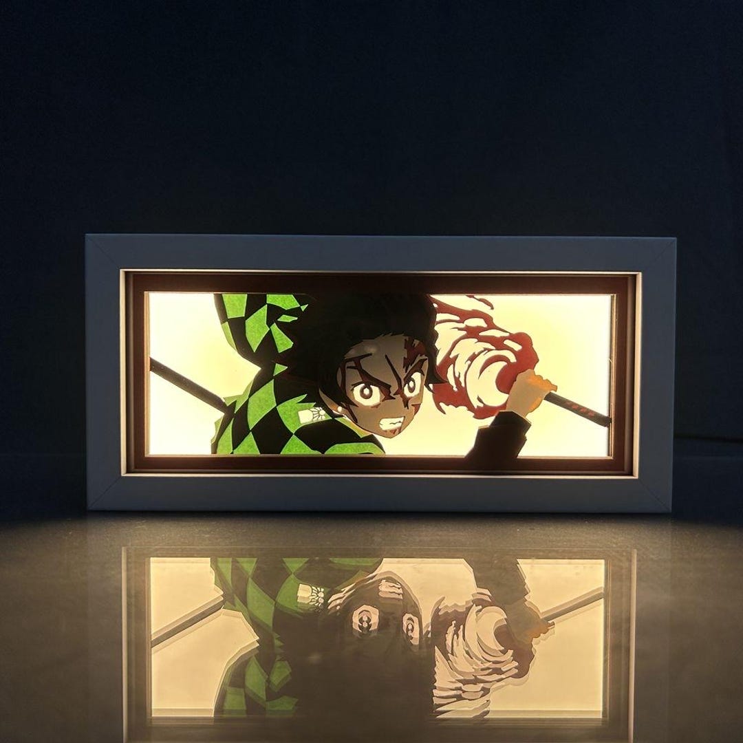 Demon Slayer: Kimetsu No Yaiba Tanjiro Paper Carving Lamp - Etsy