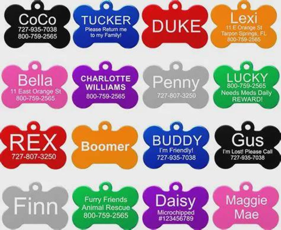 Personalized Engraved Pet ID Tag – Custom Dog or Cat Tag – Durable ...