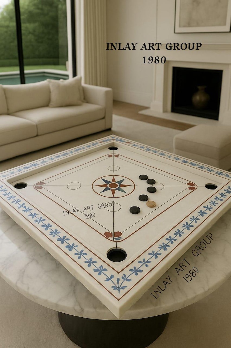 Handmade Marble Inlay Carrom Board: Indian Game Table - Etsy