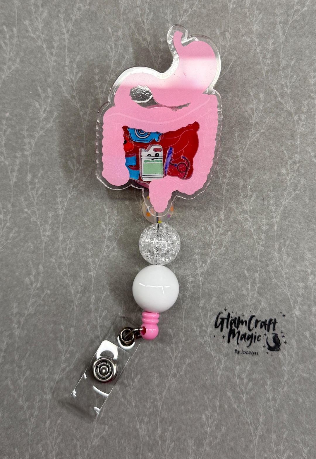 GI Tract Stomach Anatomy Acrylic Shaker Badge Reel W/ Alligator Clip - Etsy