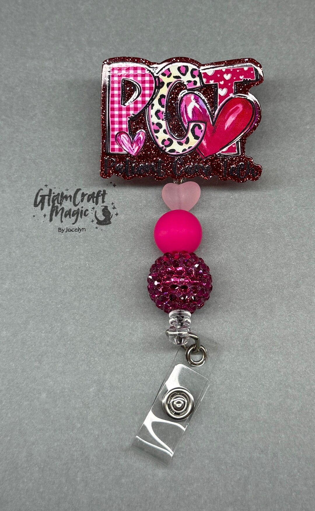 Valentine's Day PCT Pink and Red Badge Reel W/glass Heart - Etsy