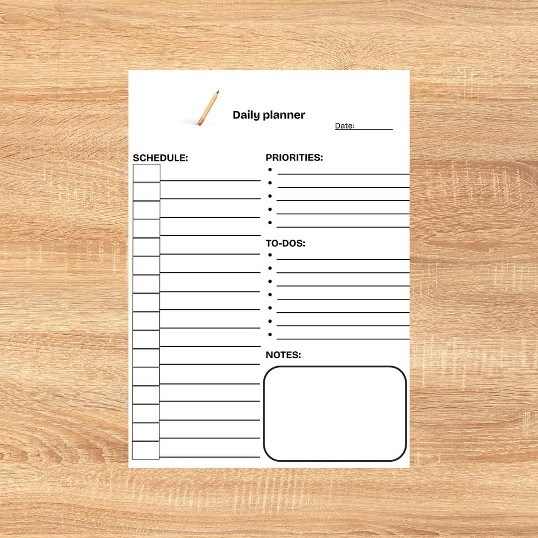 Minimalist Daily Planner | Printable A4, A5, Letter | Simple Daily ...