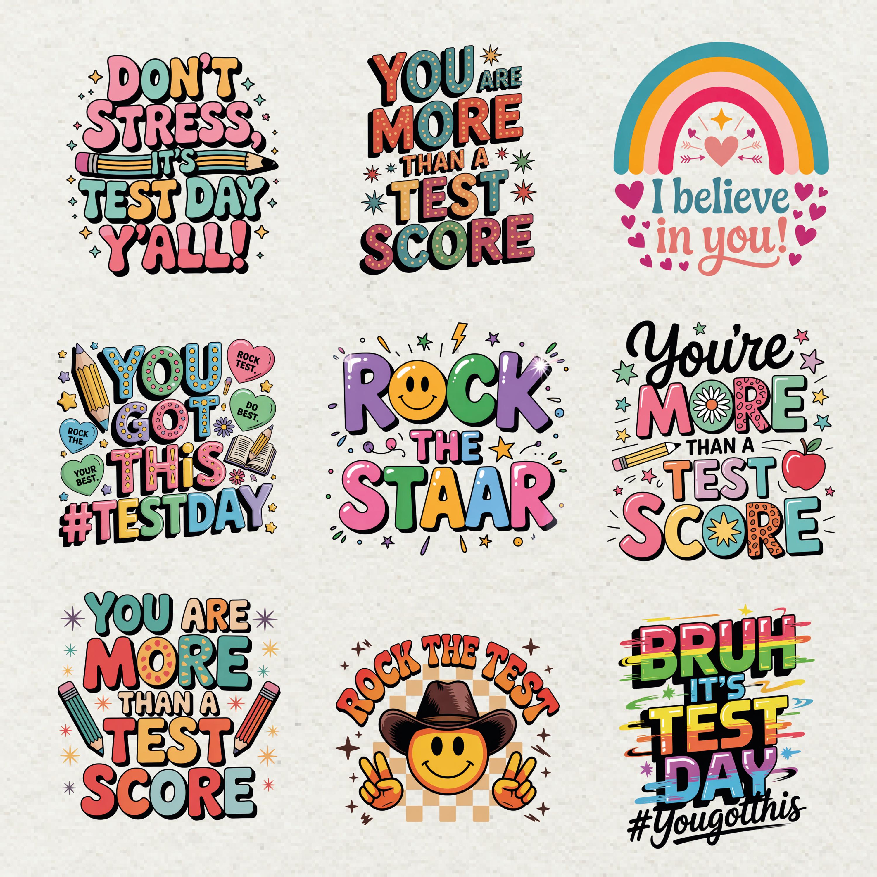 Test Day Clipart Png Bundle for Classroom Motivation - Etsy