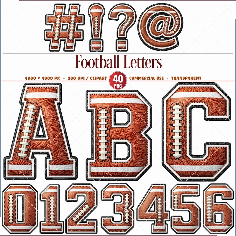 Football One Clipart - Etsy