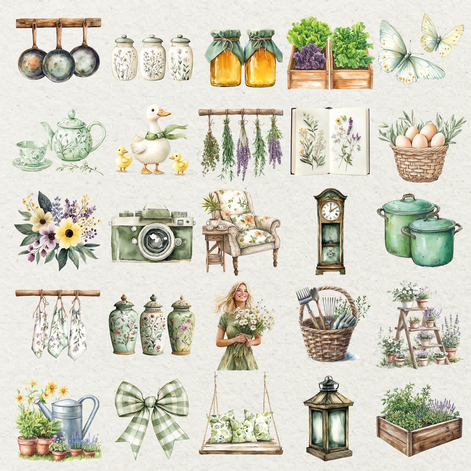 Cottage Core Clipart Bundle Vintage Cozy Cottagecore PNG Set - Etsy