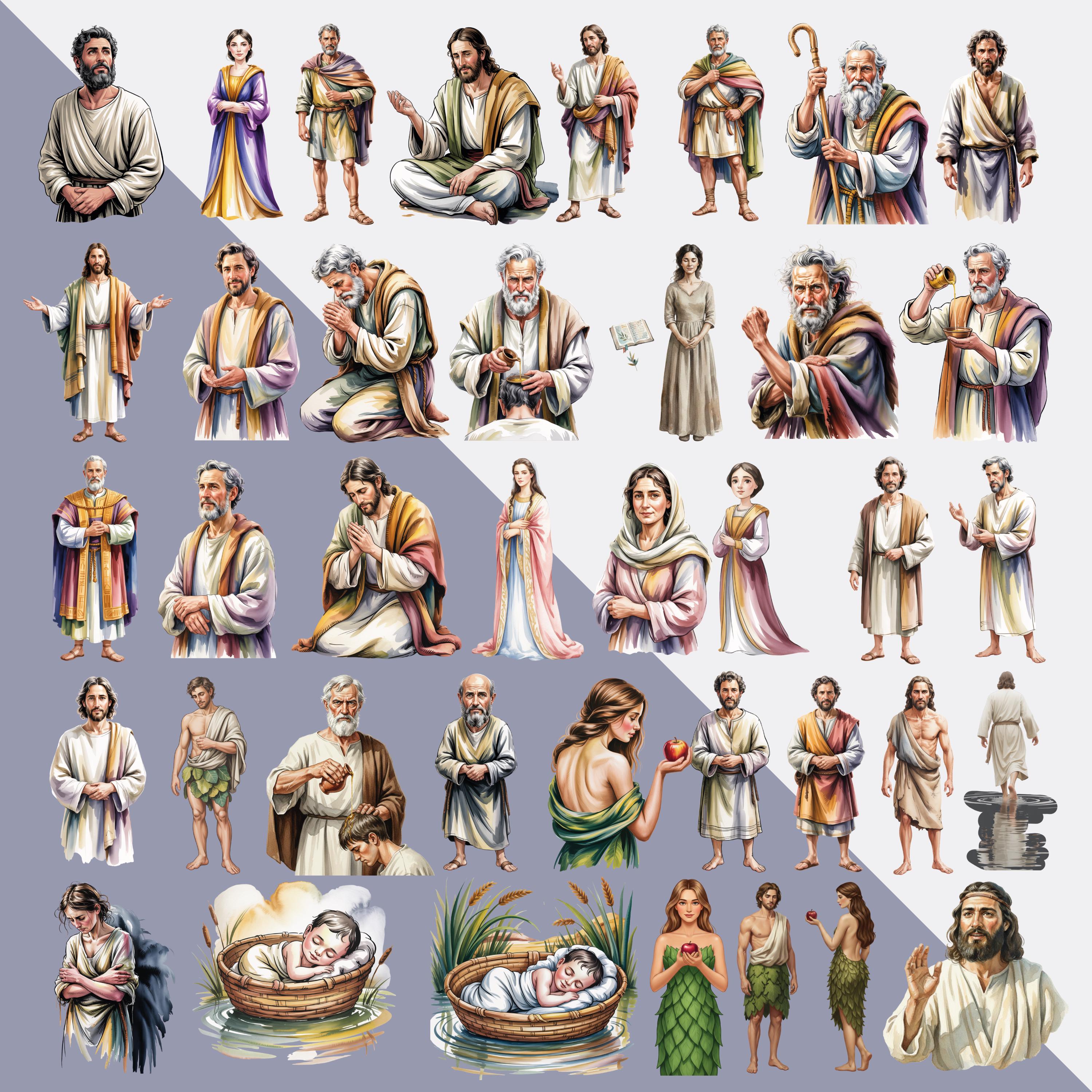 Bible Characters Clipart Bundle, Biblical Figures PNG Set - Etsy