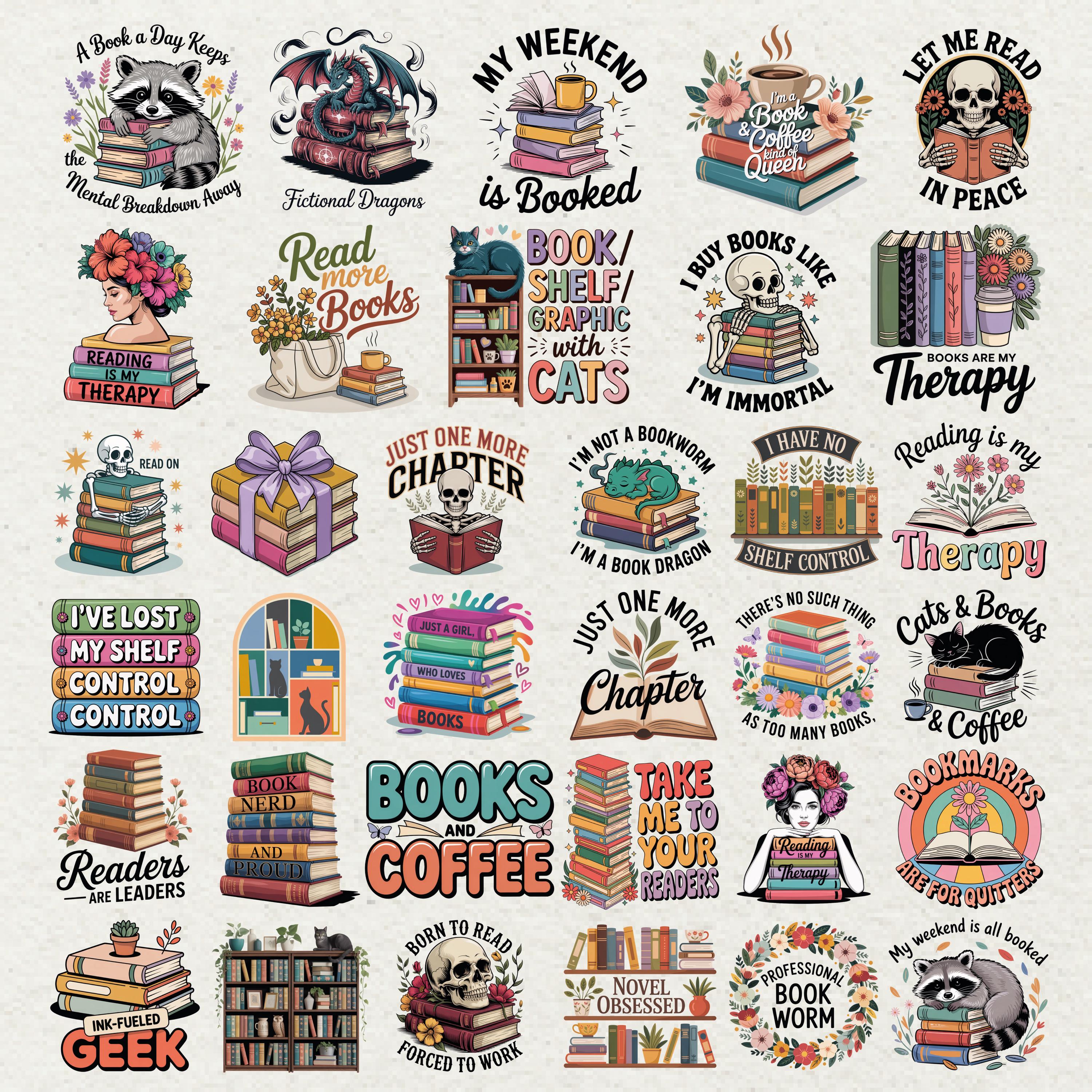 Book Quotes Clipart Bundle Reading Sayings 200 PNG - Etsy