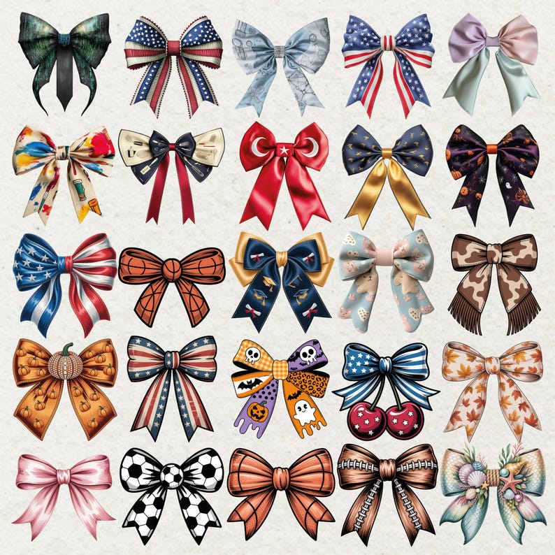 Bow Clipart Bundle 150 PNG Decorative Ribbon Designs - Etsy
