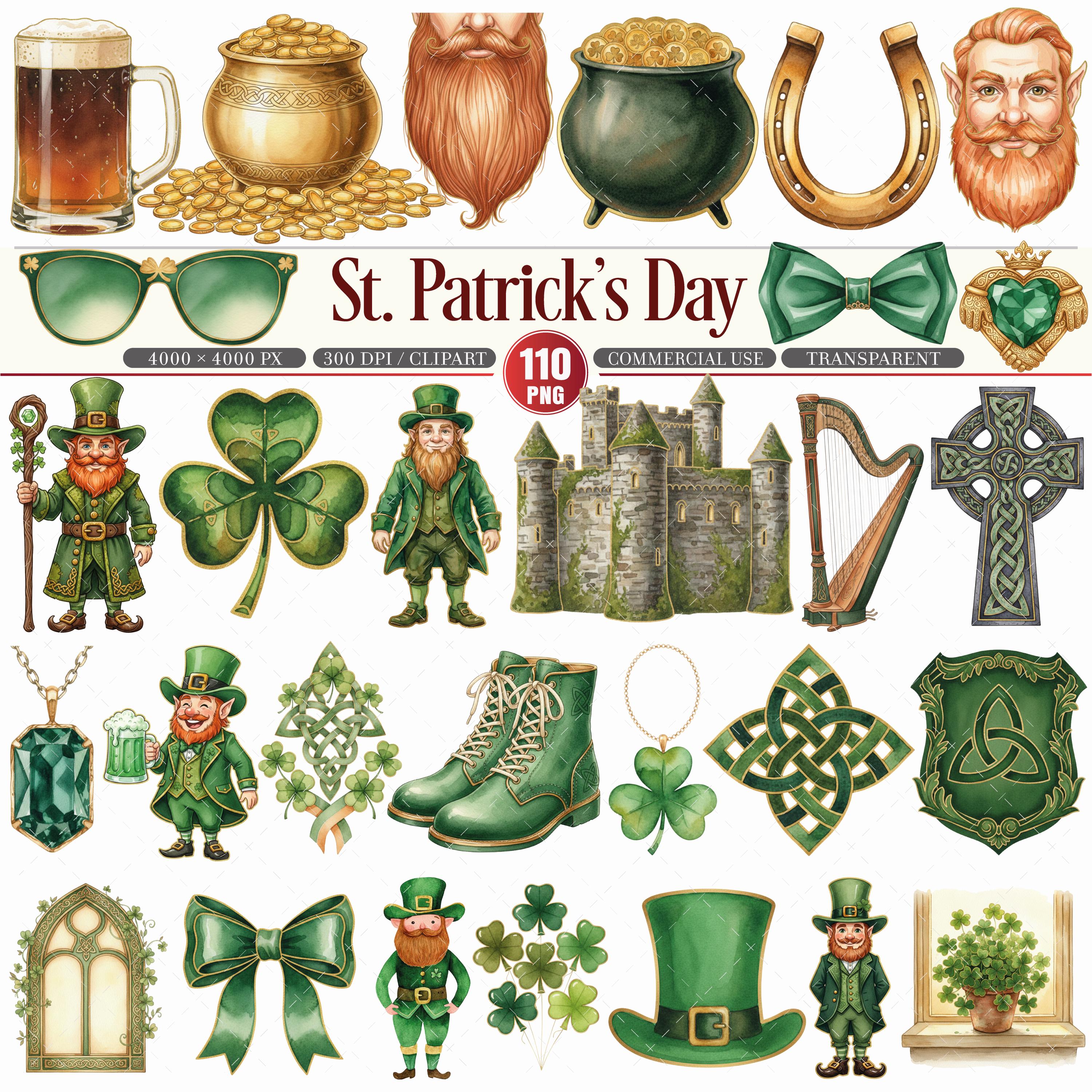 St. Patrick’s Day Irish Clipart Set 110 PNG - Etsy