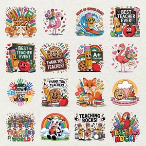 Teacher Appreciation Png Clipart Bundle for Classroom Gifts - Etsy