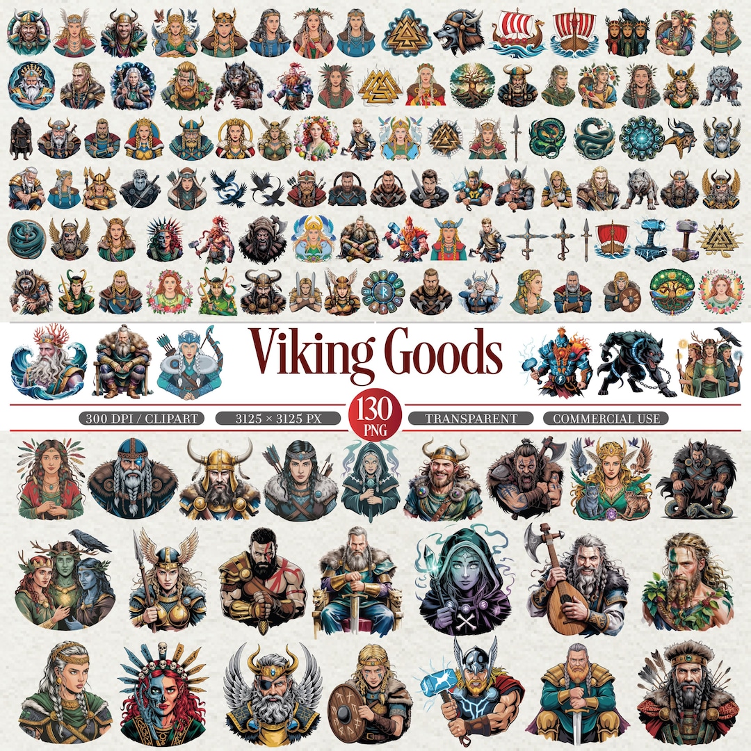 Viking Goods Warrior Clipart Bundle PNG 300 DPI - Etsy