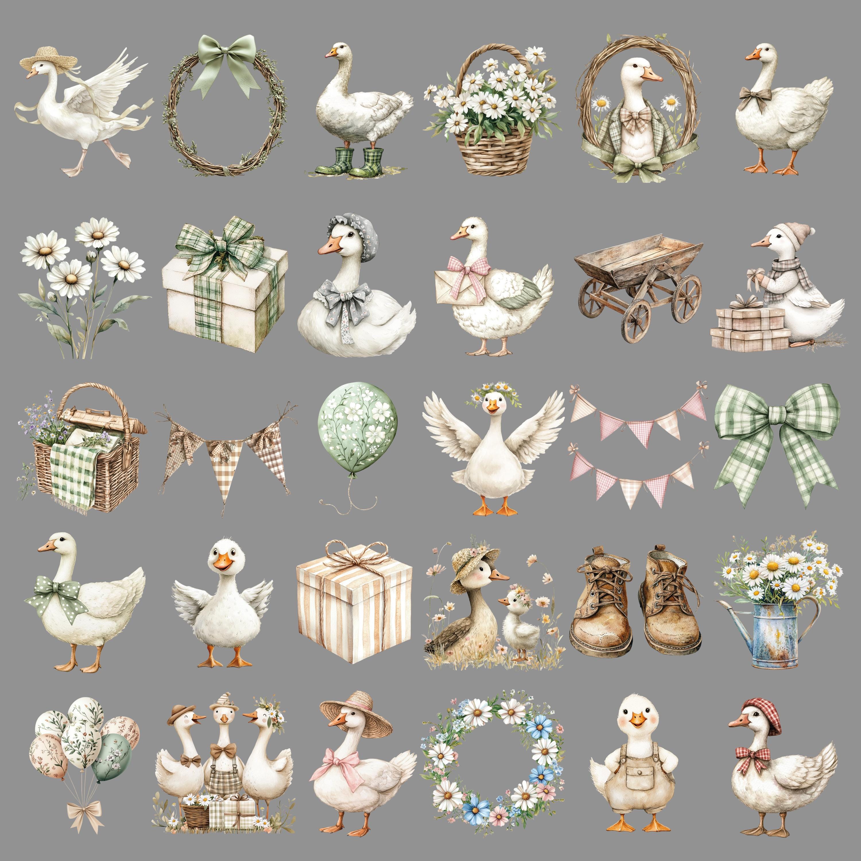 Rustic Goose Clipart Bundle 120 PNG Farmhouse Commercial Use - Etsy