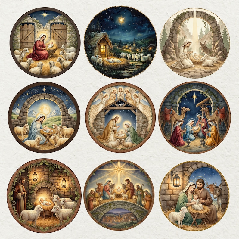 Nativity Scene Clipart Bundle PNG Christmas Religious Art - Etsy