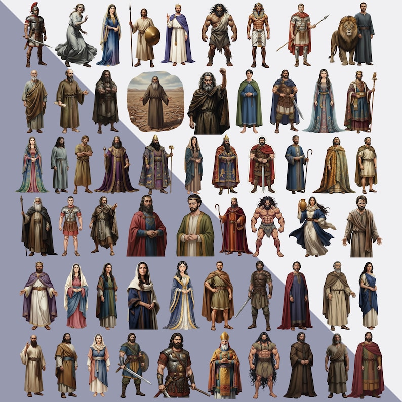 Bible Characters Clipart Bundle, Biblical Figures PNG Set - Etsy