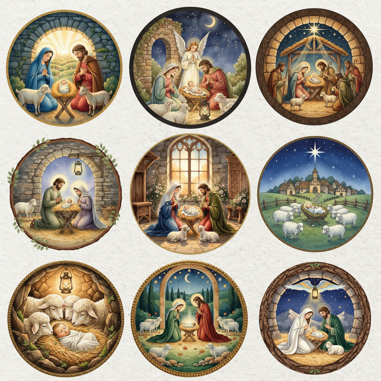 Nativity Scene Clipart Bundle PNG Christmas Religious Art - Etsy