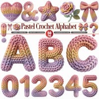 Green Crochet Font Clipart, Faux Yarn A-Z, 0-9 (digital Download) - Etsy
