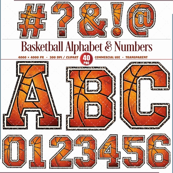 Basketball Numbers Png - Etsy