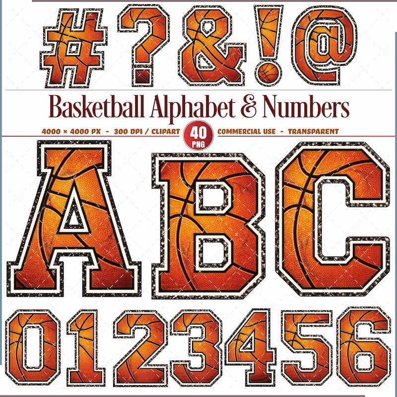 Basketball Numbers Png - Etsy