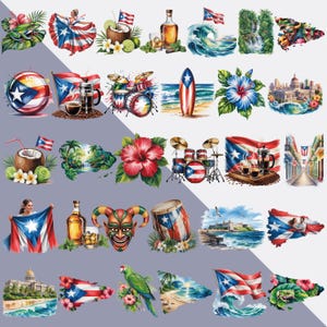 Puerto Rico Clipart Bundle Tropical PNG - Etsy