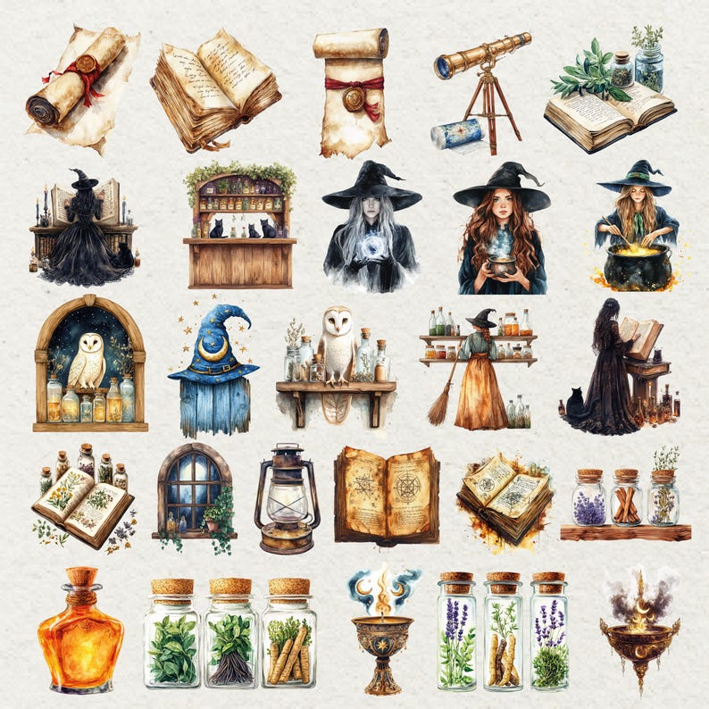 Witch Store Clipart Bundle 265 PNG Designs - Etsy