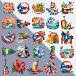 Puerto Rico Clipart Bundle Tropical PNG - Etsy