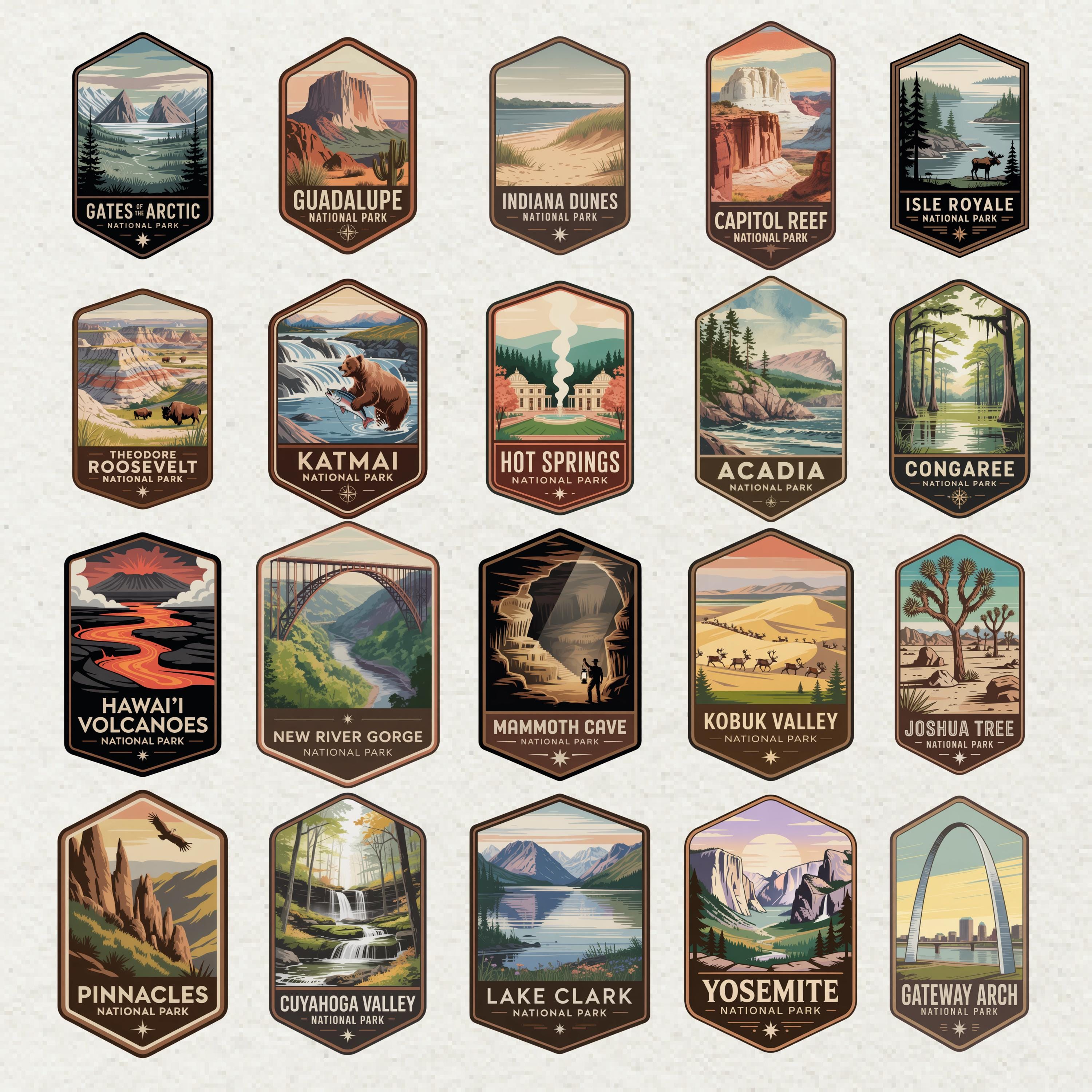 USA Vintage National Parks Clipart Bundle – 63 PNG Designs - Etsy