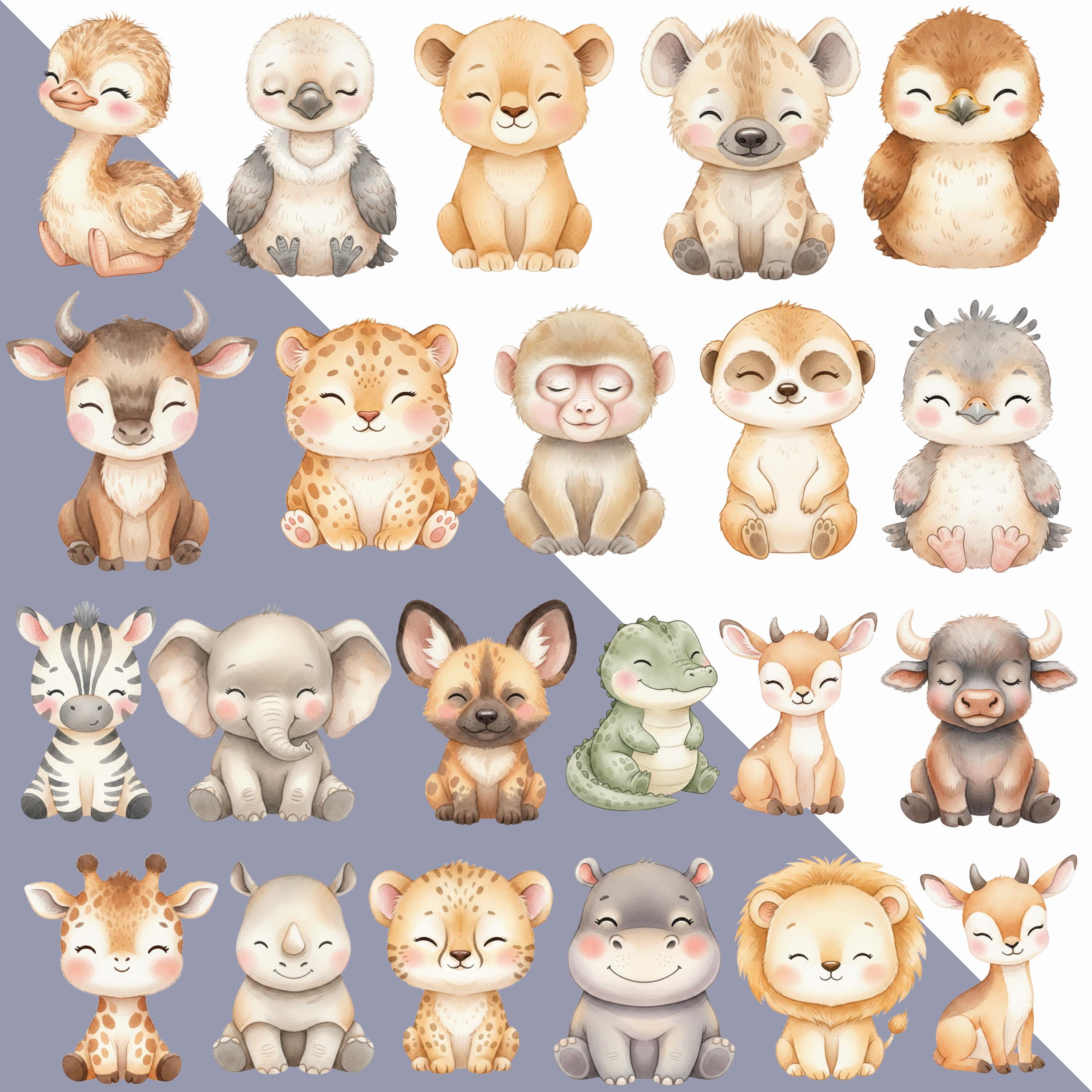 Safari Animals Clipart Baby Jungle PNG Nursery Set - Etsy