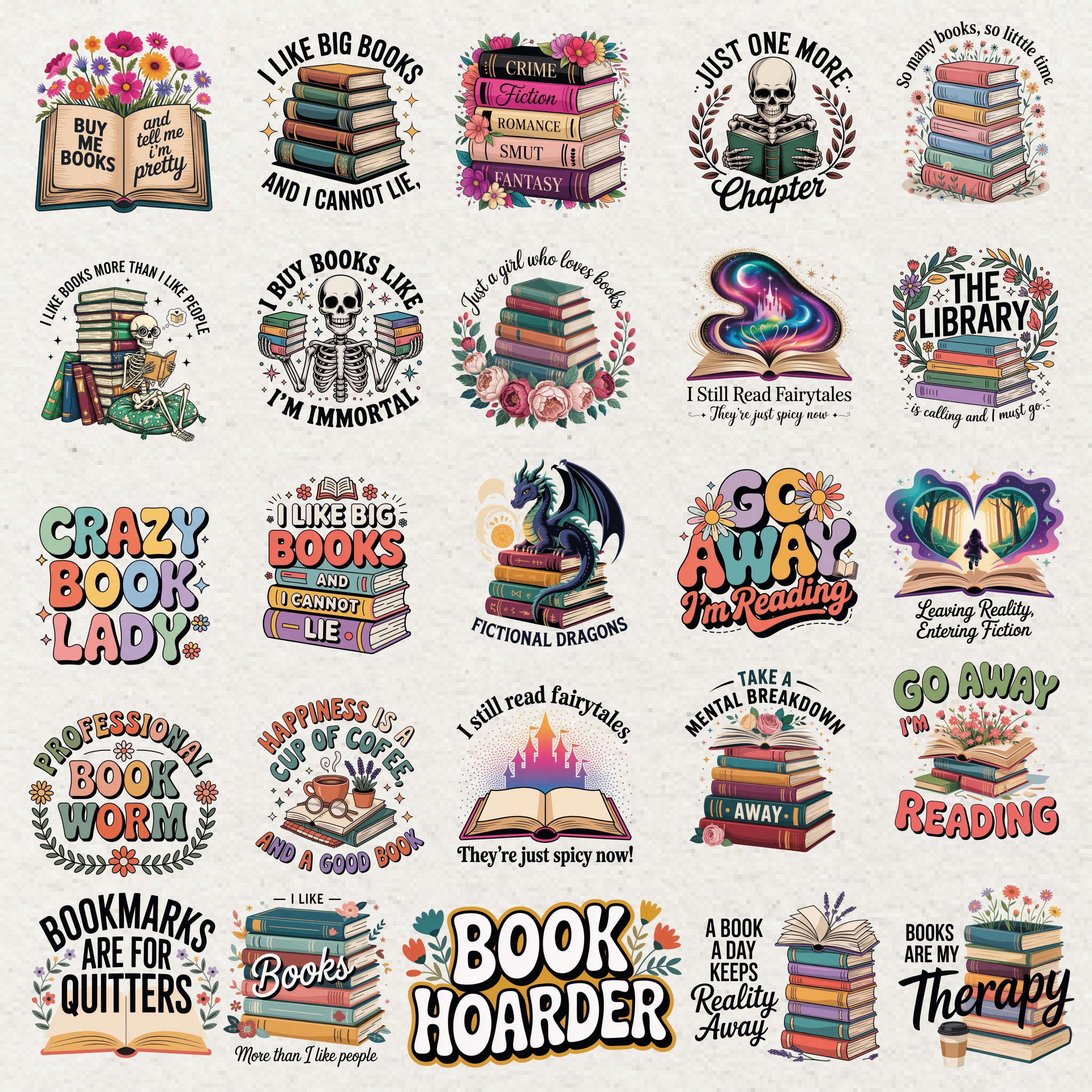 Book Quotes Clipart Bundle Reading Sayings 200 PNG - Etsy